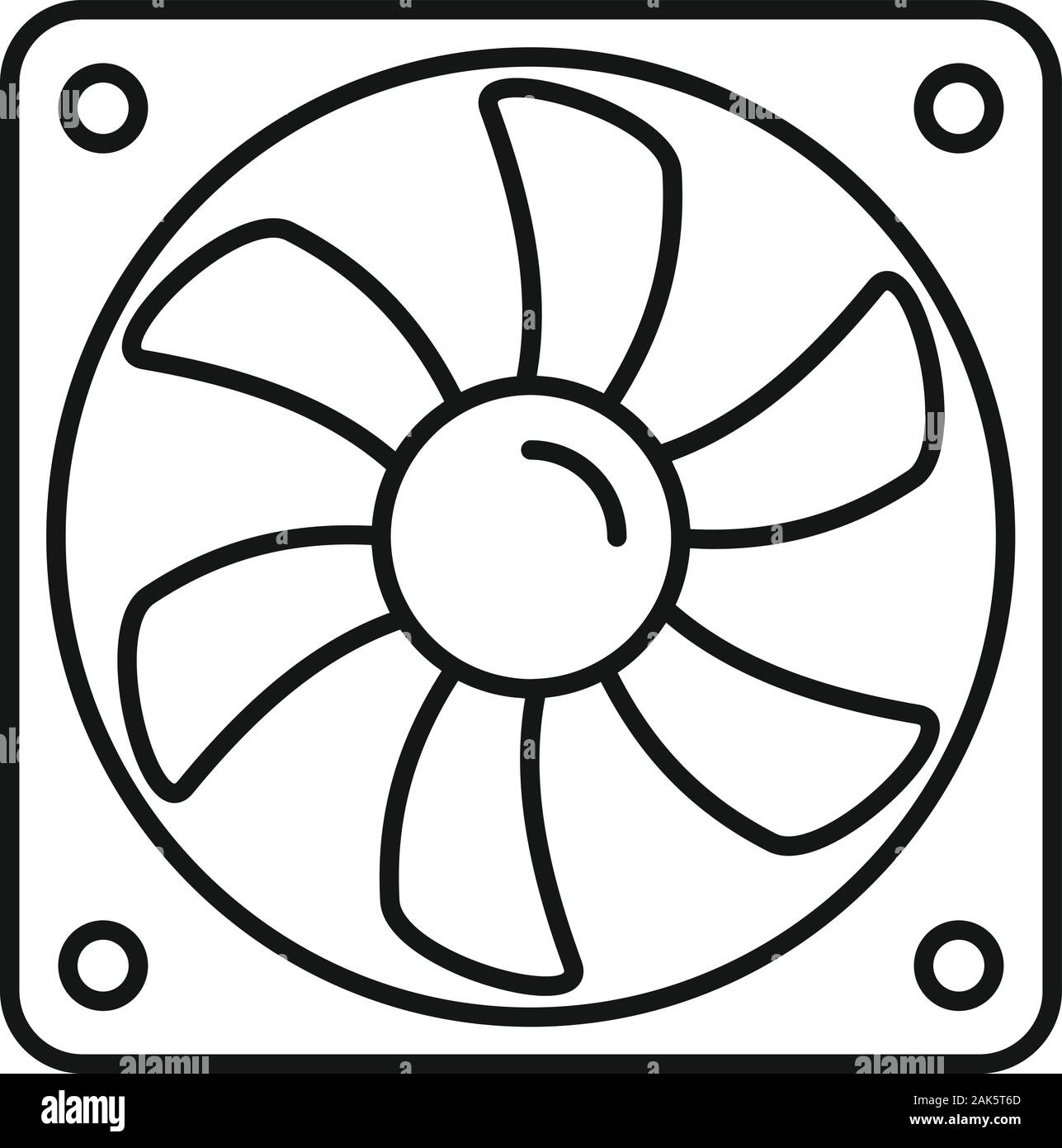 Pc system fan icon. Outline pc system fan vector icon for web design ...