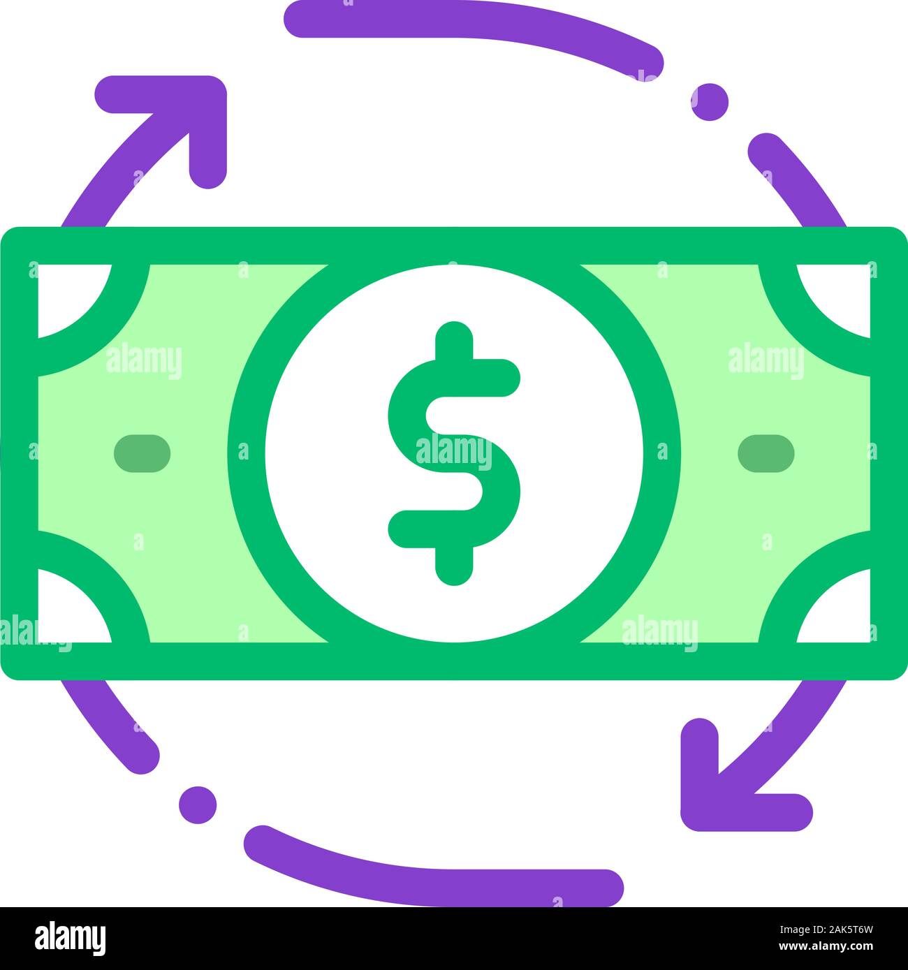 Bank Note Dollar And Around Arrows Vector Icon Stock Vector Image & Art ...
