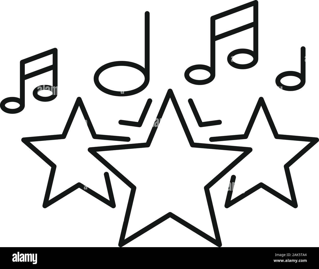 Music star singer icon. Outline music star singer vector icon for web ...