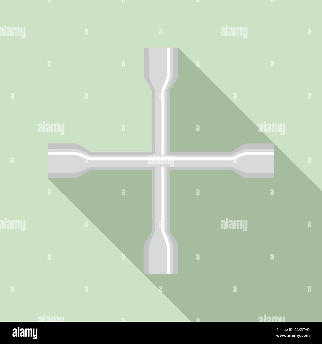 Car cross wrench icon. Flat illustration of car cross wrench vector ...