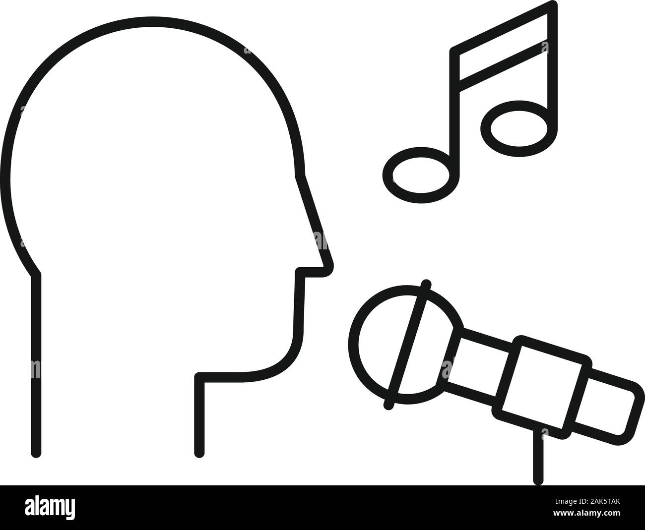 Singer microphone icon. Outline singer microphone vector icon for web ...