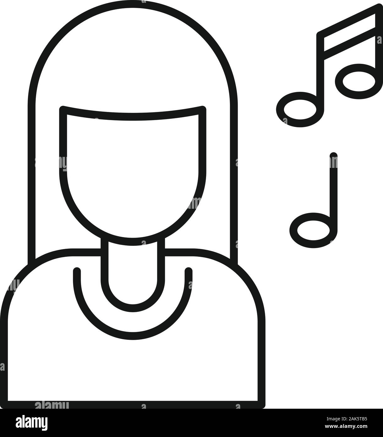 Woman singer icon. Outline woman singer vector icon for web design ...