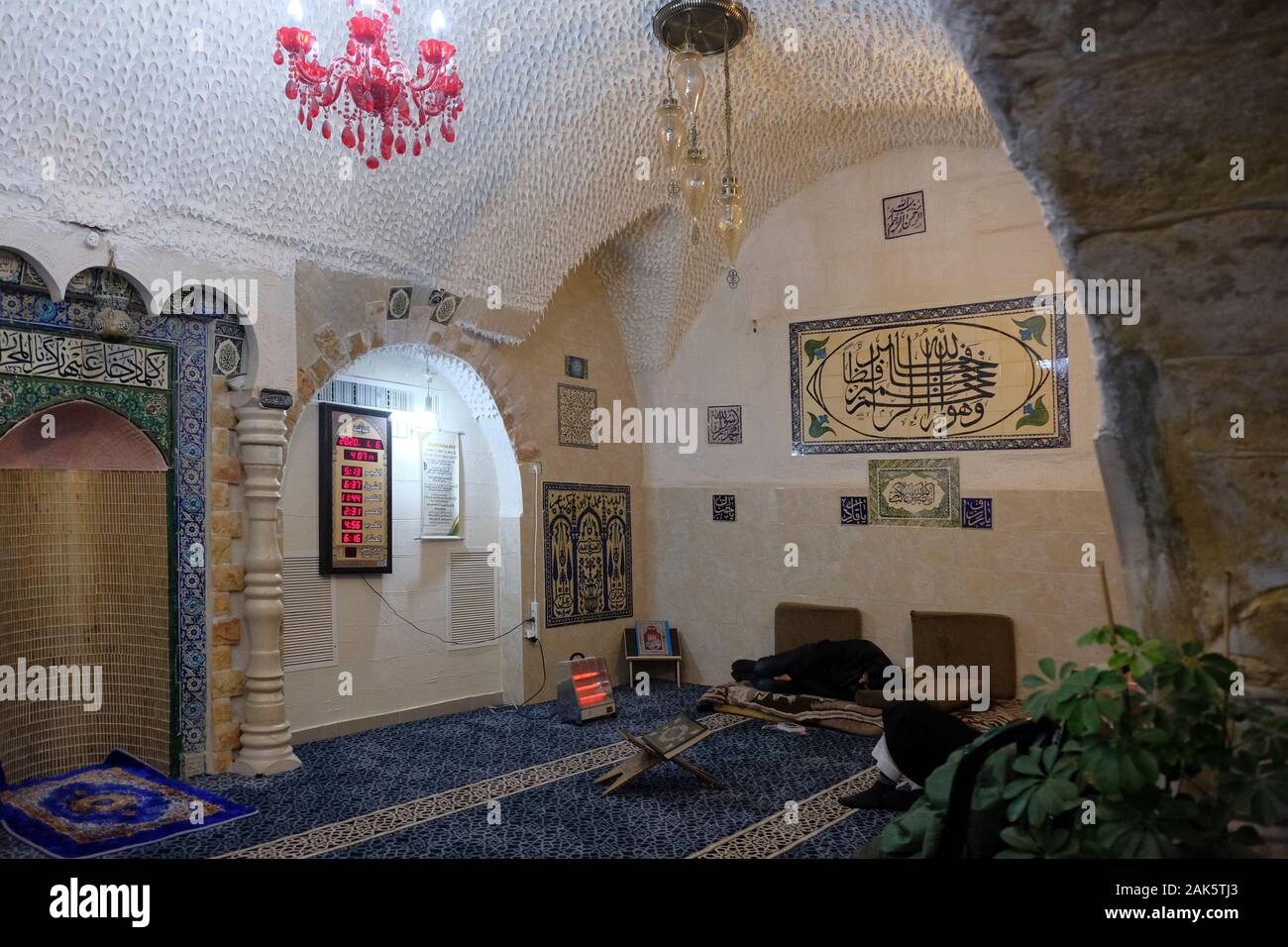 Interior of the small mosque at Al-Zawiya Al-Naqshbandiyya (al ...