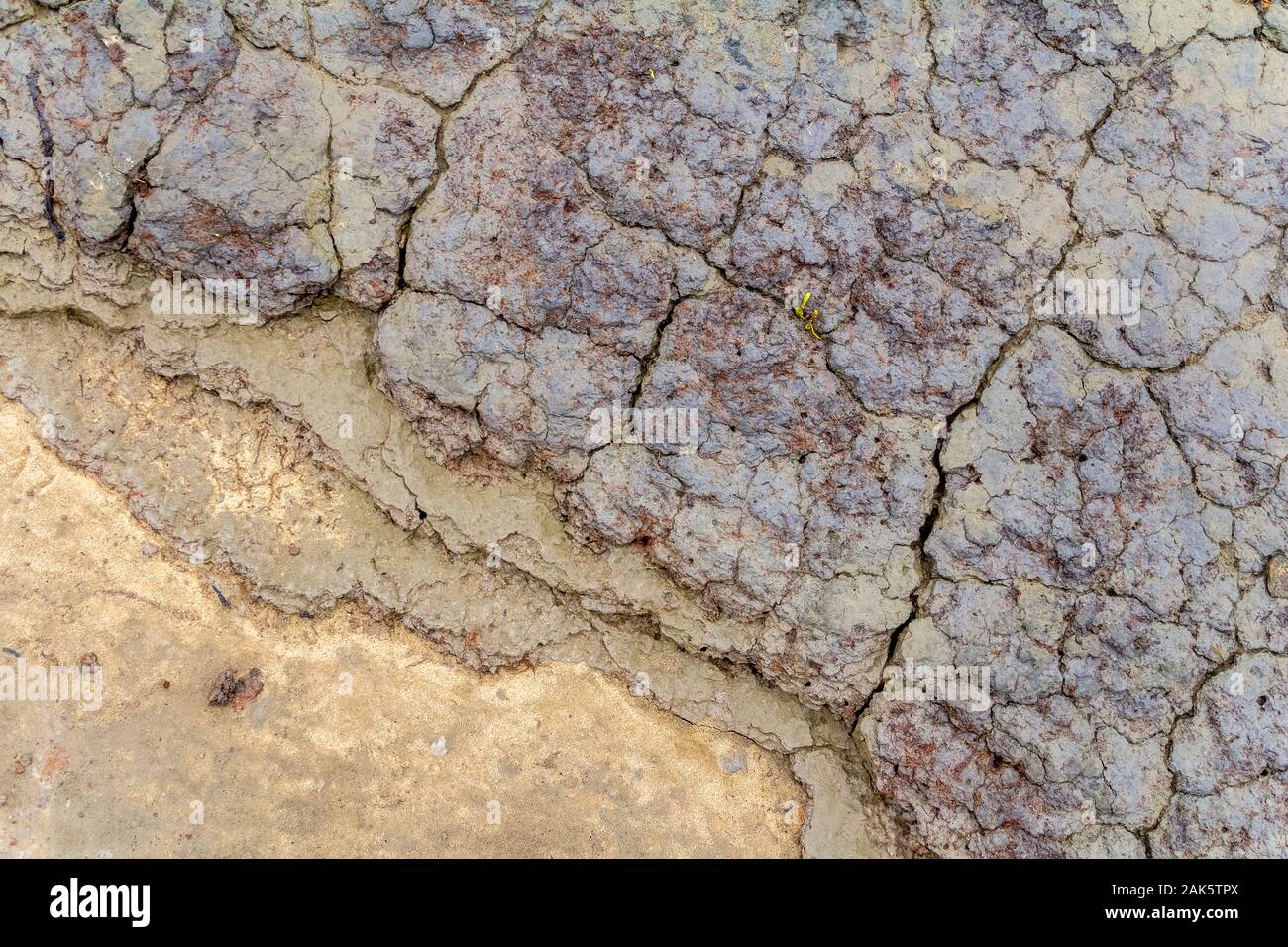 coastal high angle closeup showing some deposit and silt Stock Photo ...