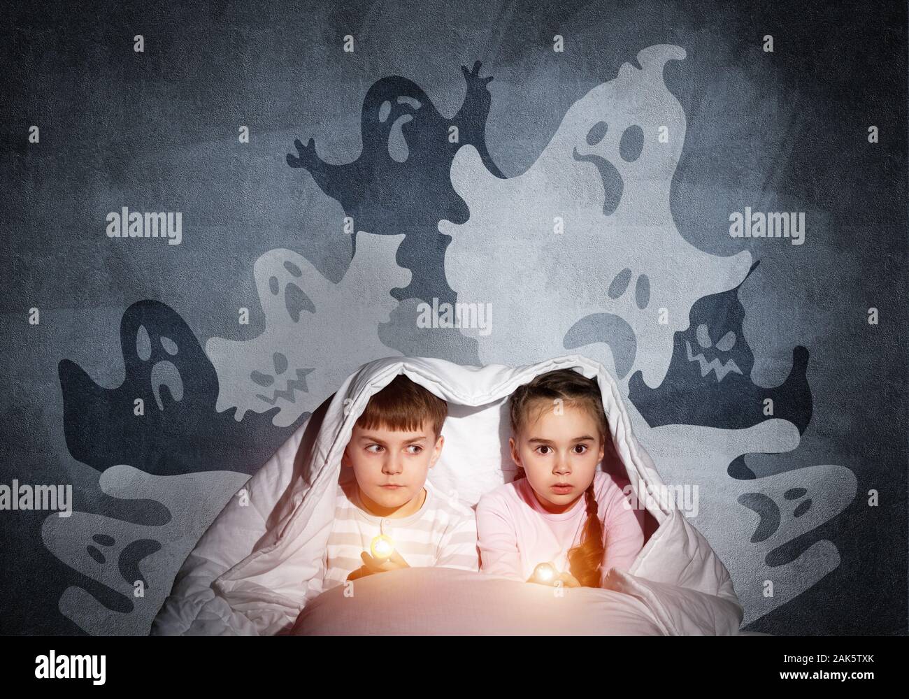 Scared boy bed hi-res stock photography and images - Alamy