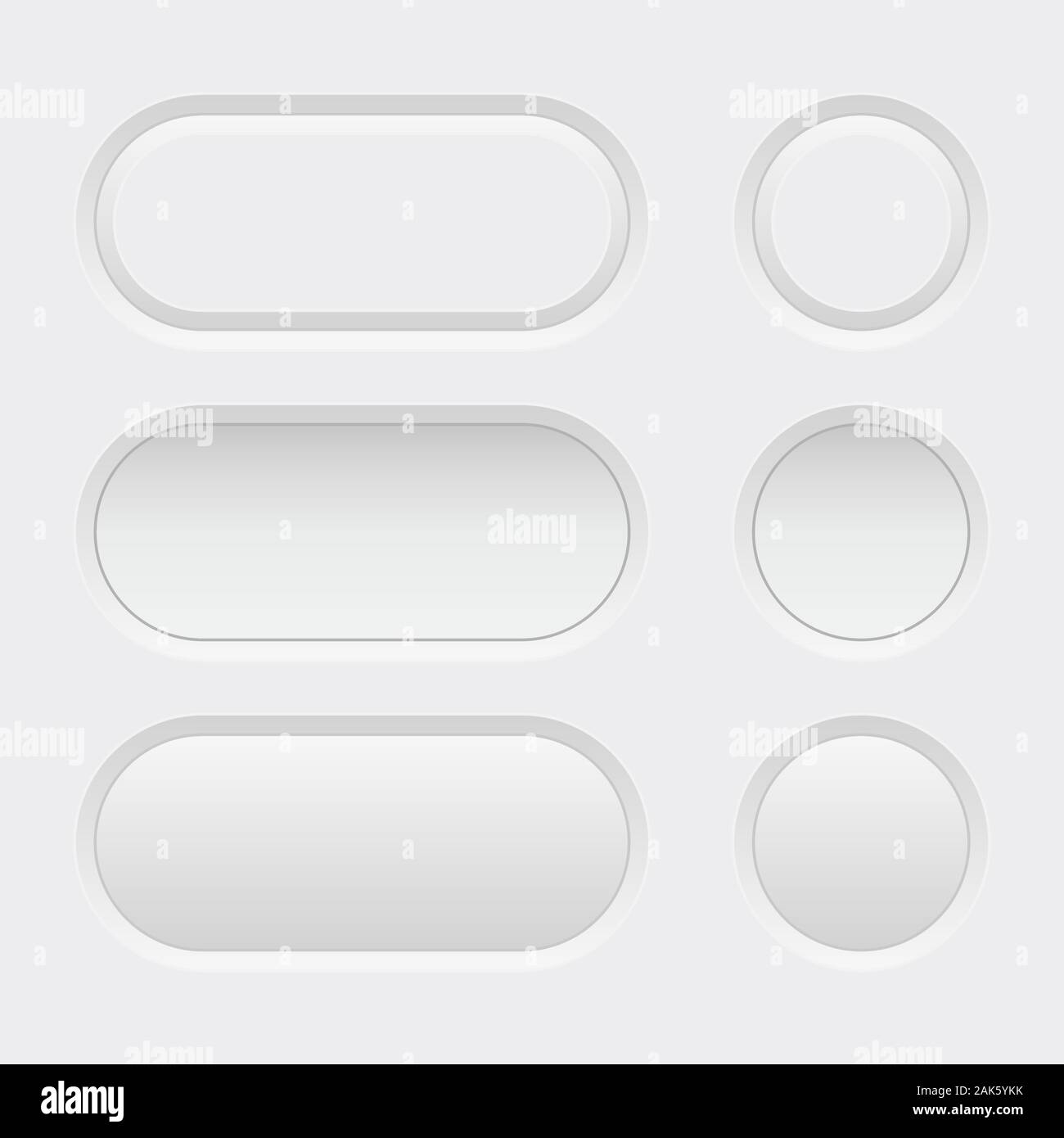 White interface buttons. Normal and pushed Stock Vector Image & Art - Alamy