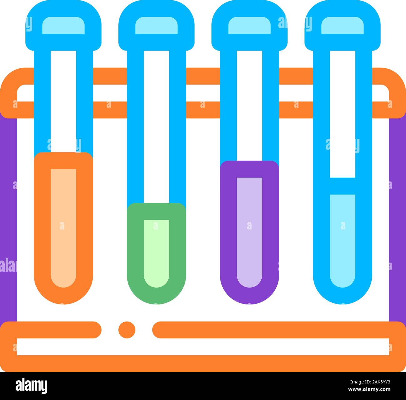 Glass Test Tubes On Tube Rack Biomaterial Vector Stock Vector Image ...
