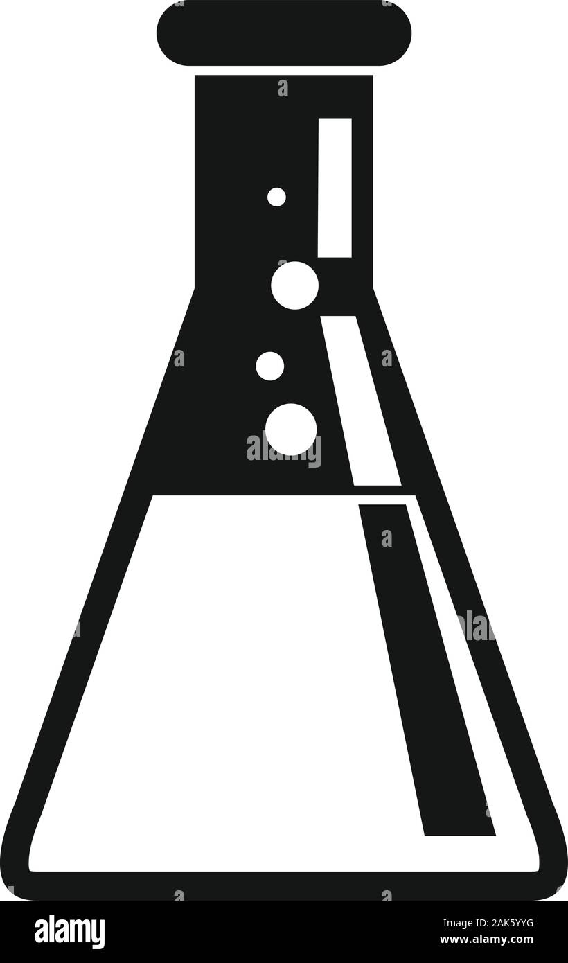 Chemical mixing flask icon. Simple illustration of chemical mixing ...