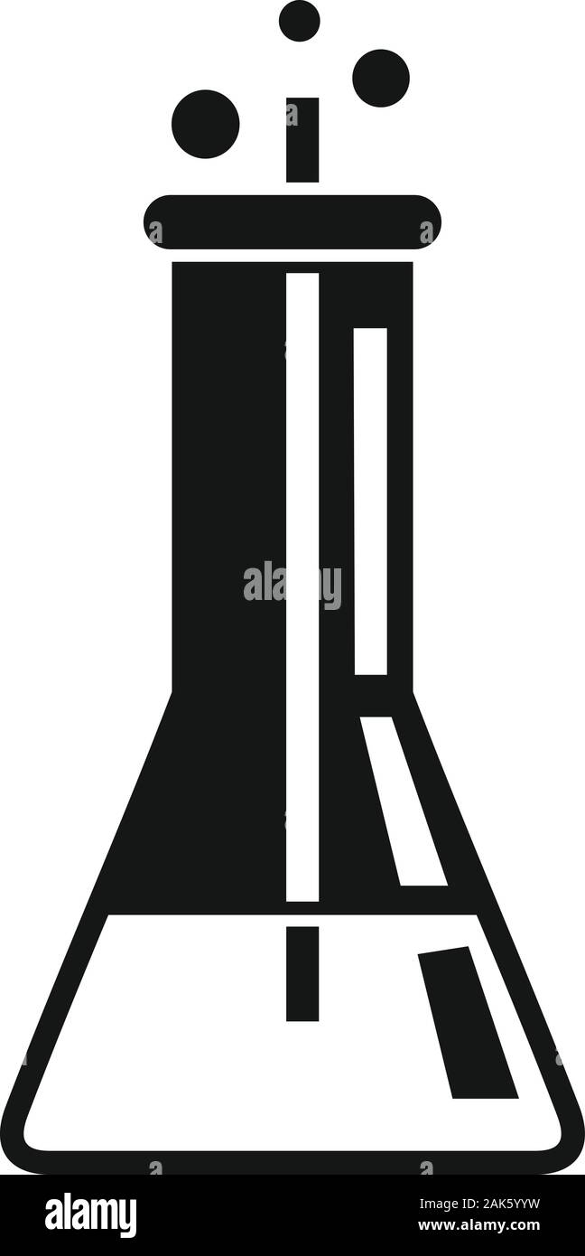 Clinic lab flask icon. Simple illustration of clinic lab flask vector ...