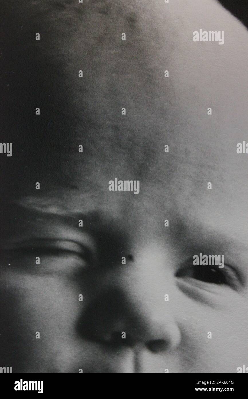 Fine 1970s black and white vintage photography of a baby showing ...