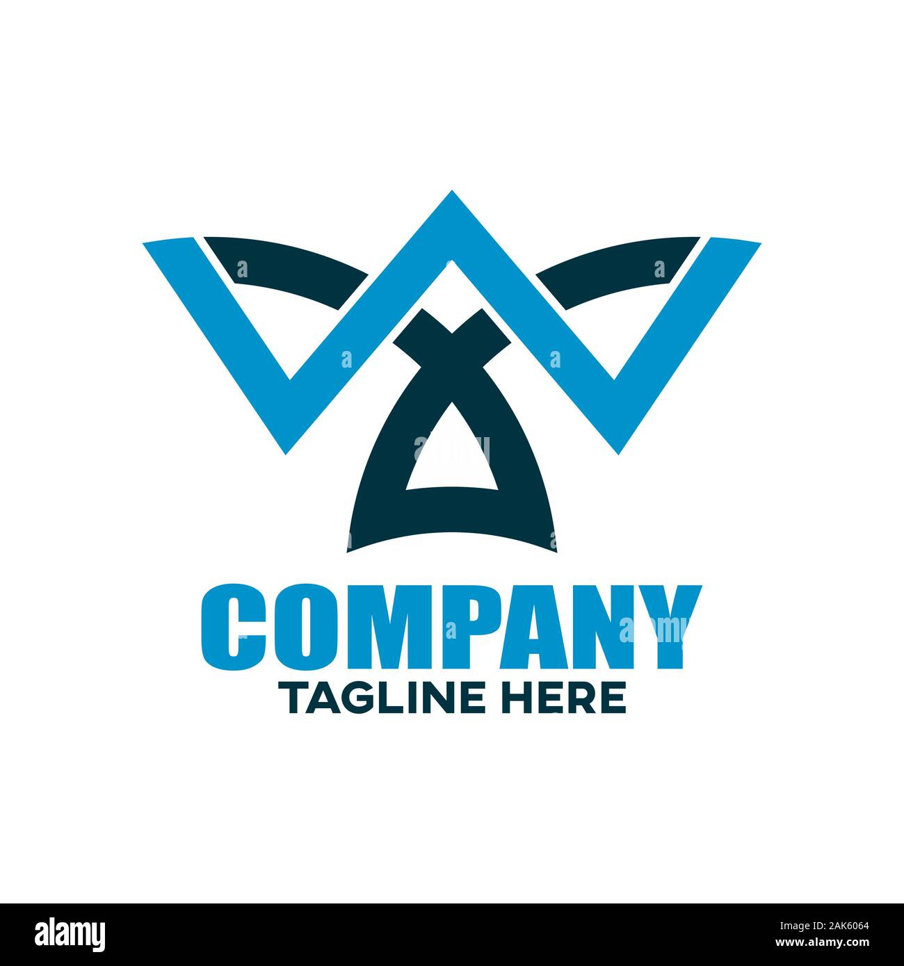 Modern letter W wings and bird logo eagle. Vector illustration Stock ...