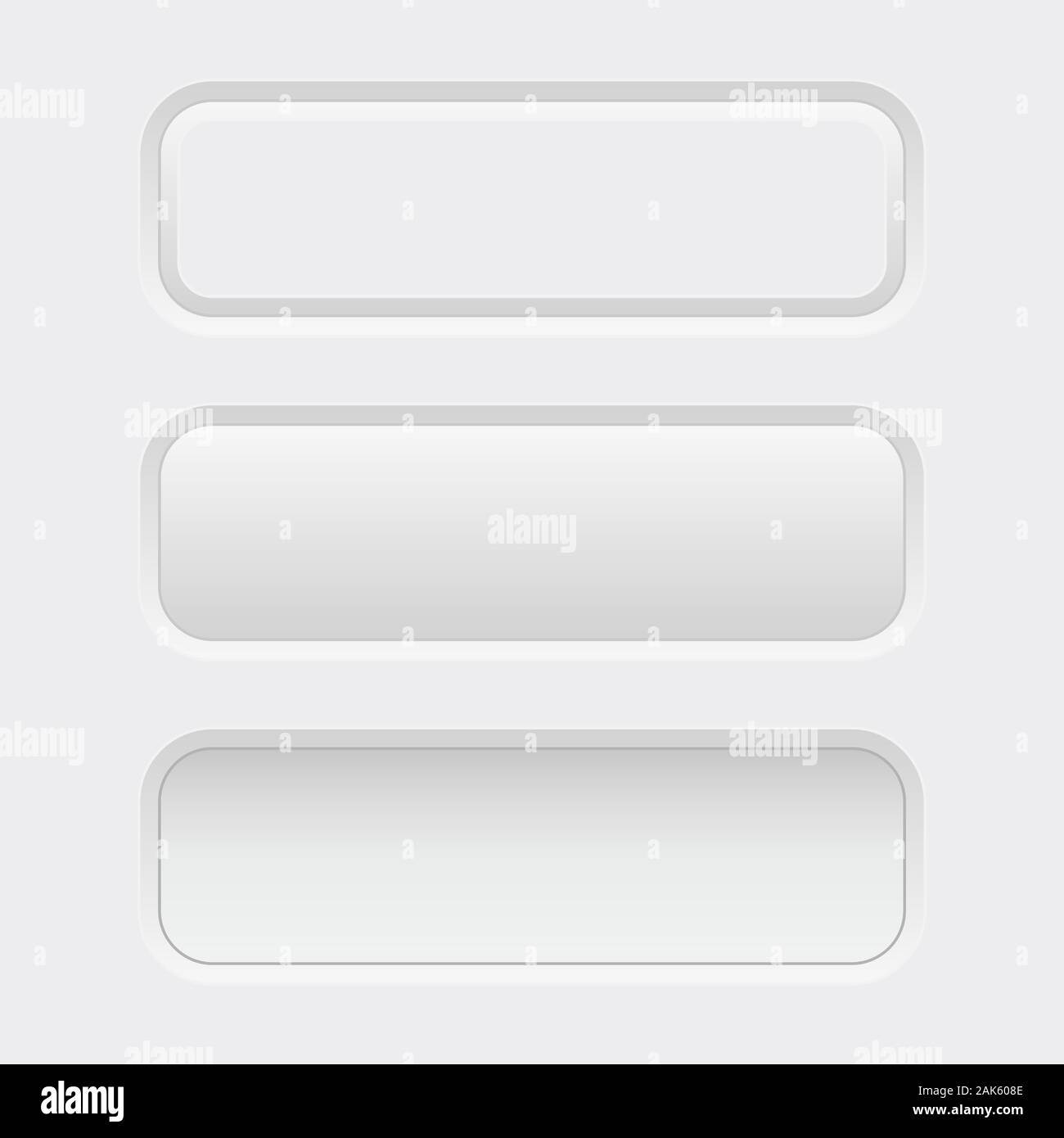 White interface buttons. Normal and pushed Stock Vector Image & Art - Alamy