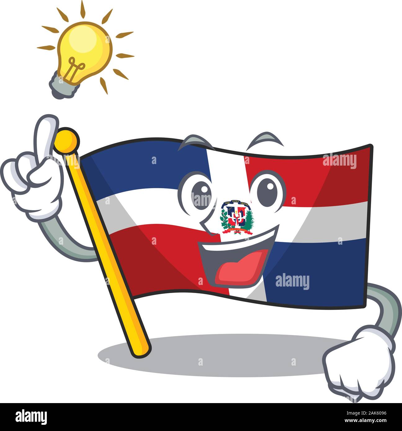 Have an idea gesture of flag dominican republic cartoon character ...