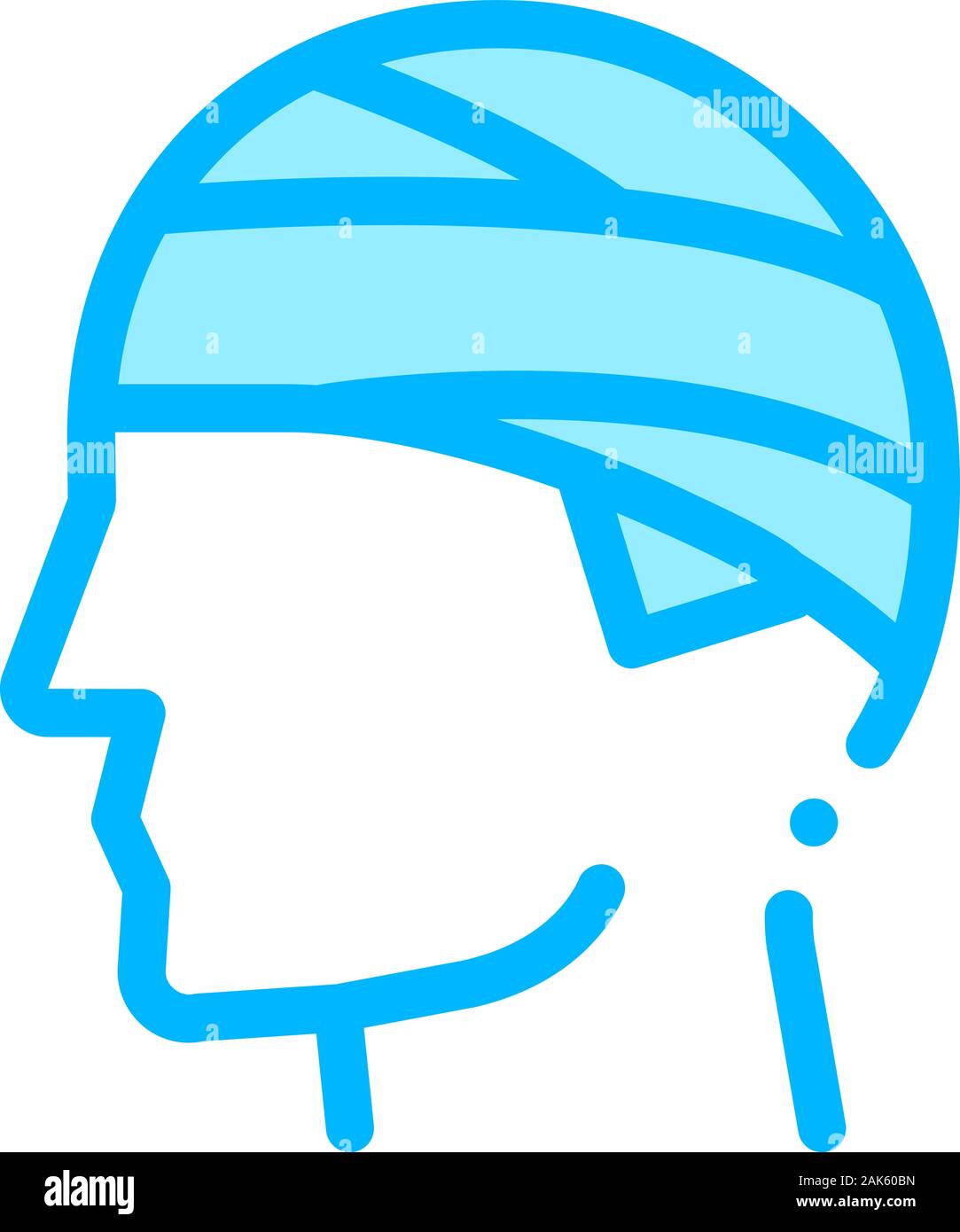Bandaged Head Man Silhouette Headache Vector Icon Stock Vector Image ...