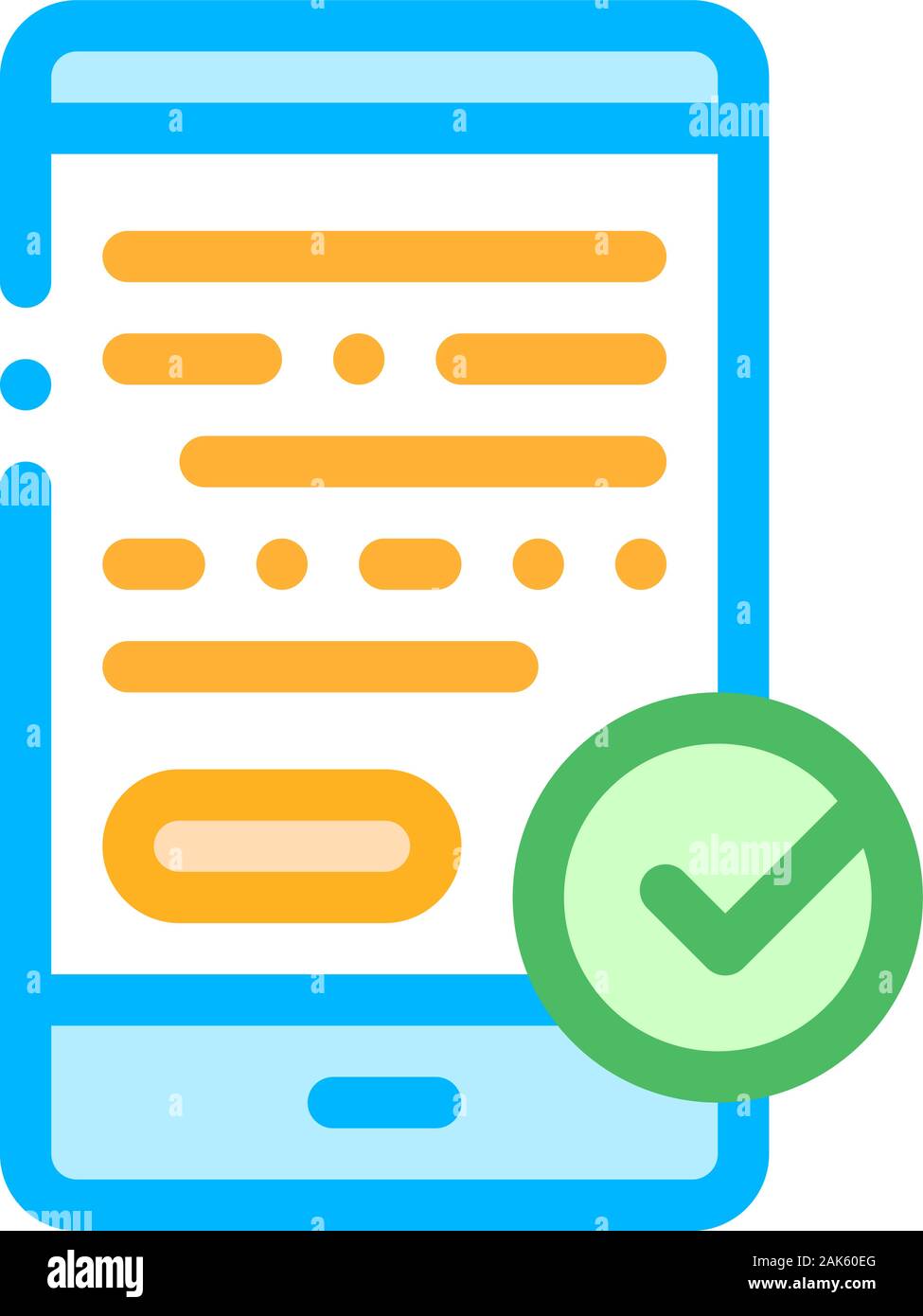 Smartphone Display And Approved Mark Vector Icon Stock Vector Image ...