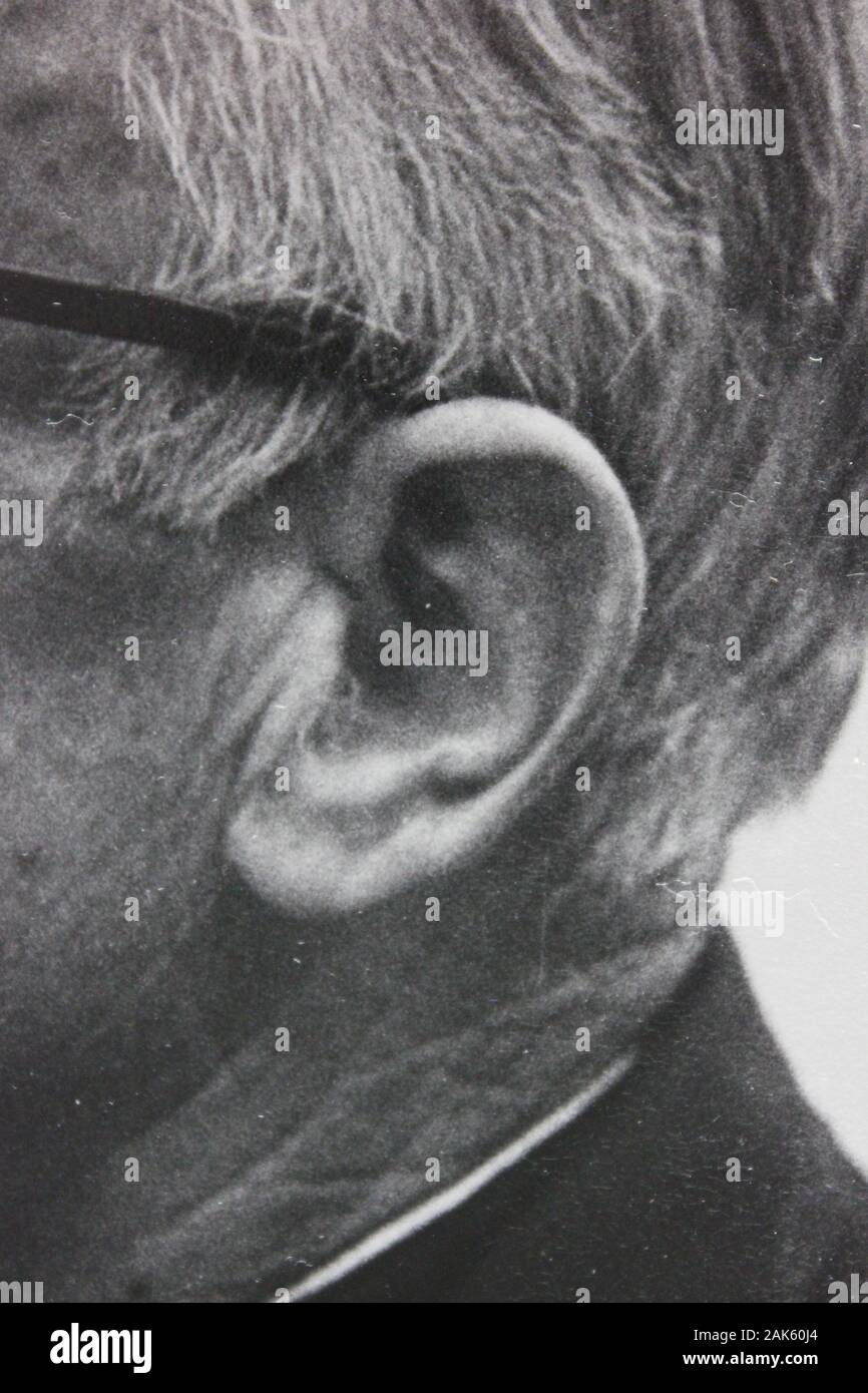 Fine 1970s black and white vintage photography of an elderly man's left ...