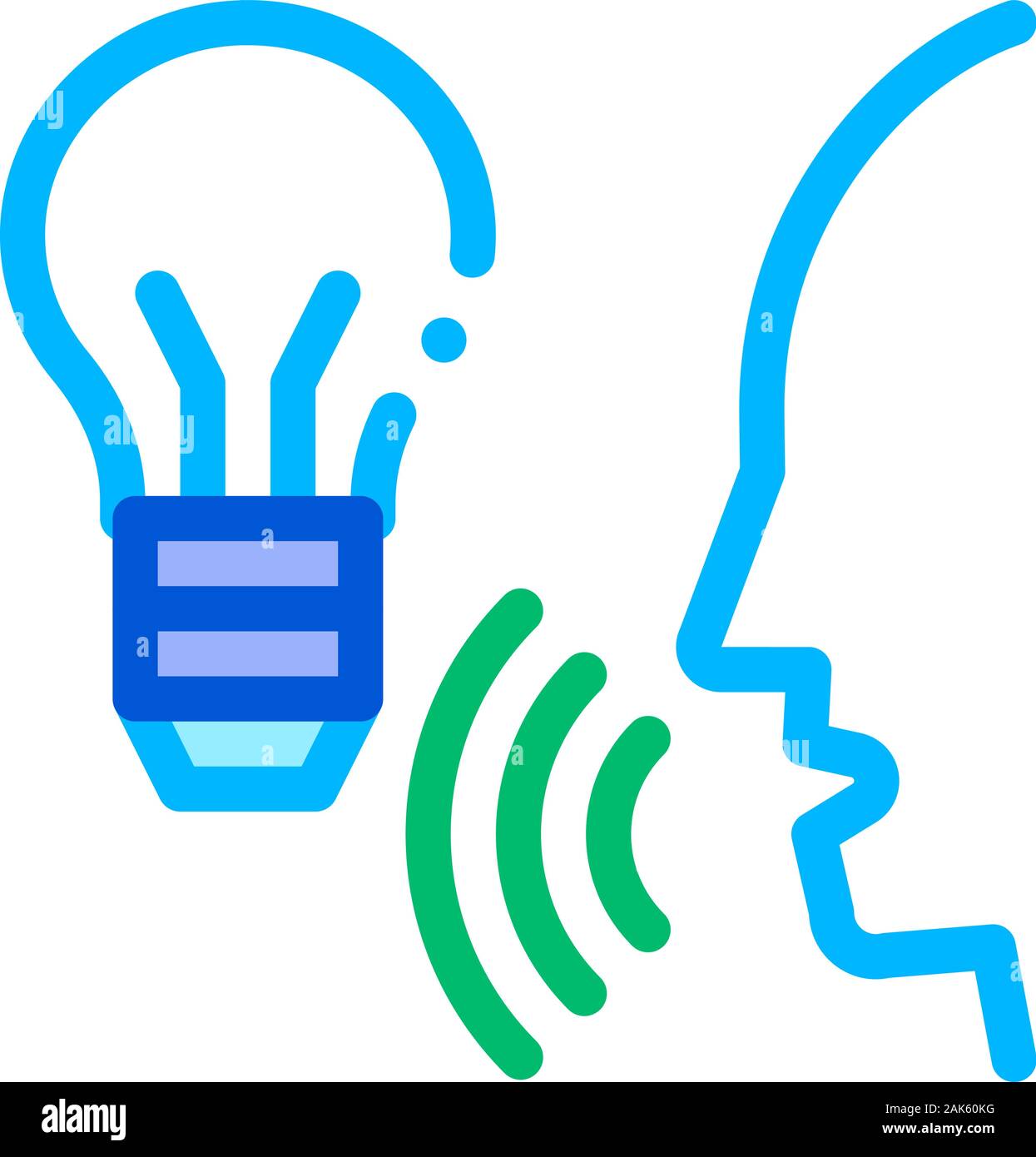 Lightbulb Voice Control Icon Vector Illustration Stock Vector Image ...