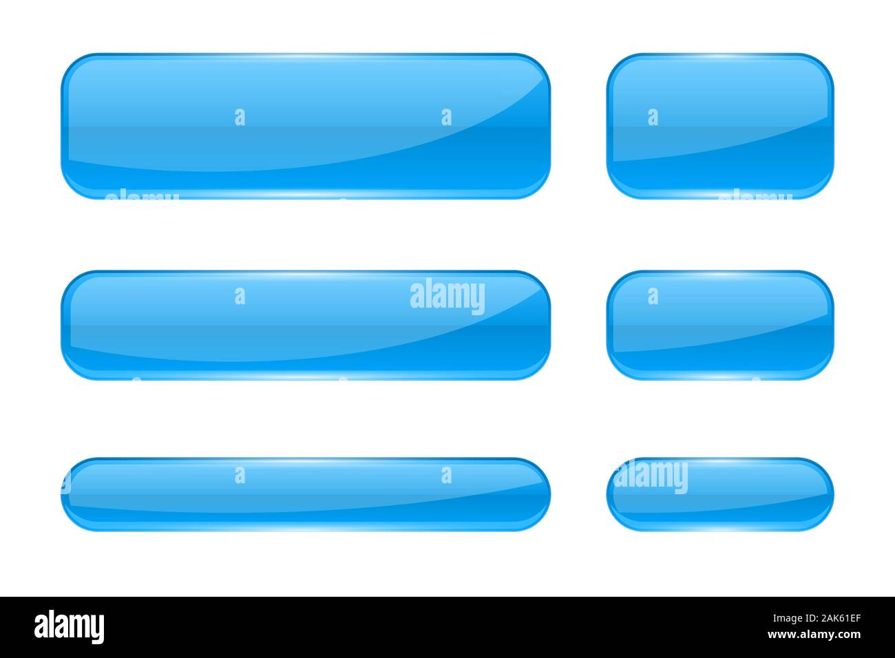 Web buttons. Blue shiny rectangle icons Stock Vector Image & Art - Alamy