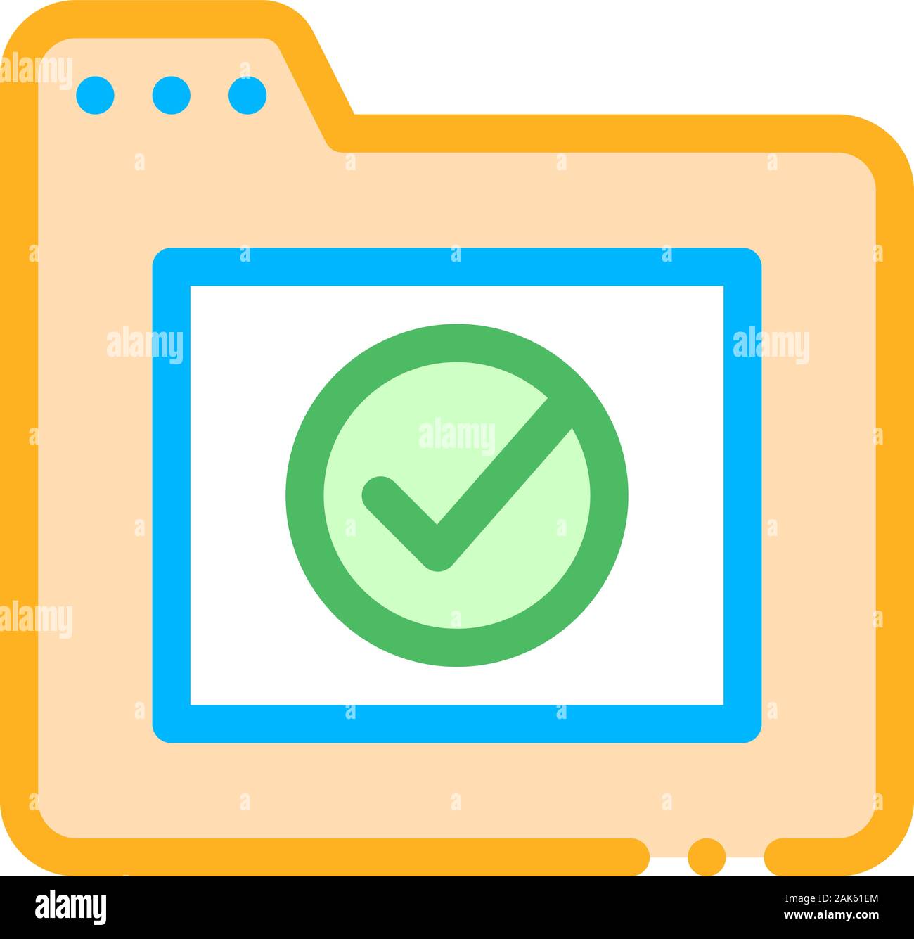 Computer Folder With Approved Mark Vector Icon Stock Vector Image & Art ...