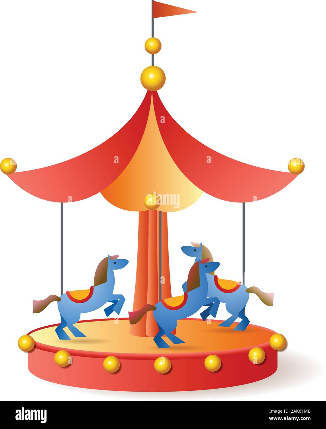 Horse carousel icon. Cartoon of horse carousel vector icon for web ...