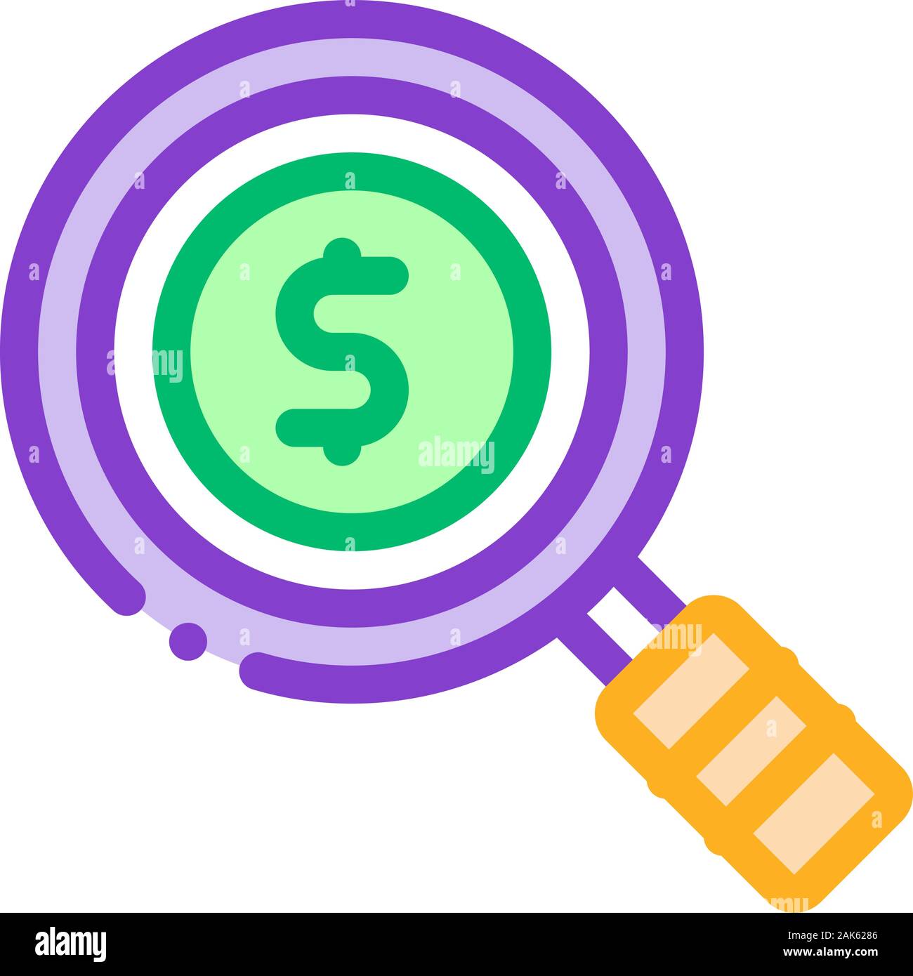 Dollar sign in magnifier glass hi-res stock photography and images - Alamy