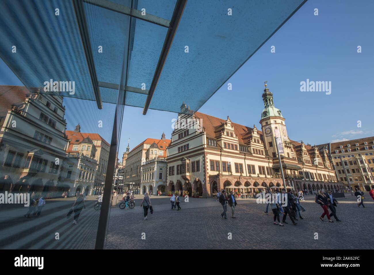 Leipzig: Marktplatz und Altes Rathaus, Sachsen | usage worldwide Stock ...
