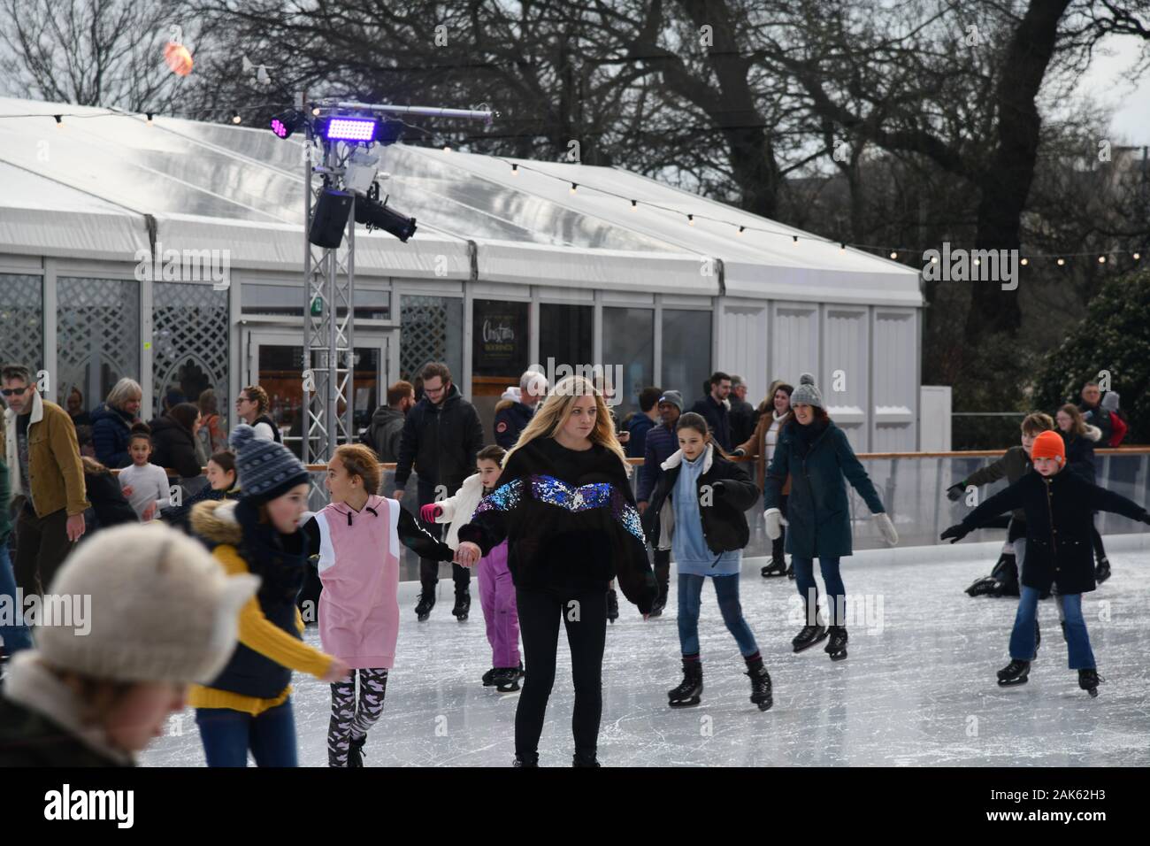 Ice skating at Brighton's royal Pavilion Christmas 2019 Stock Photo - Alamy