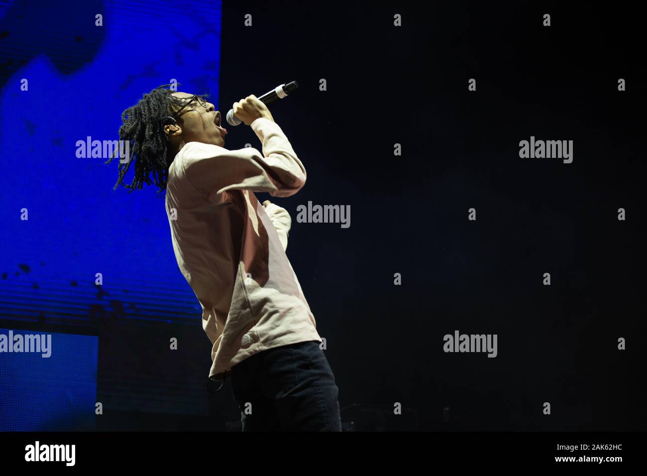 American rapper Lil Tecca performing at Winter Breakout festival 2019 ...