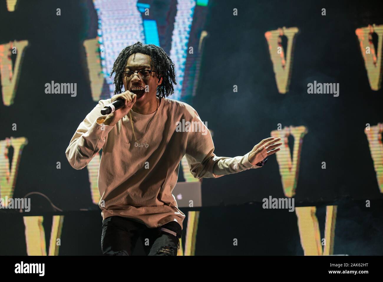 Pacific coliseum american rapper tyler justin anthony sharpe performing ...