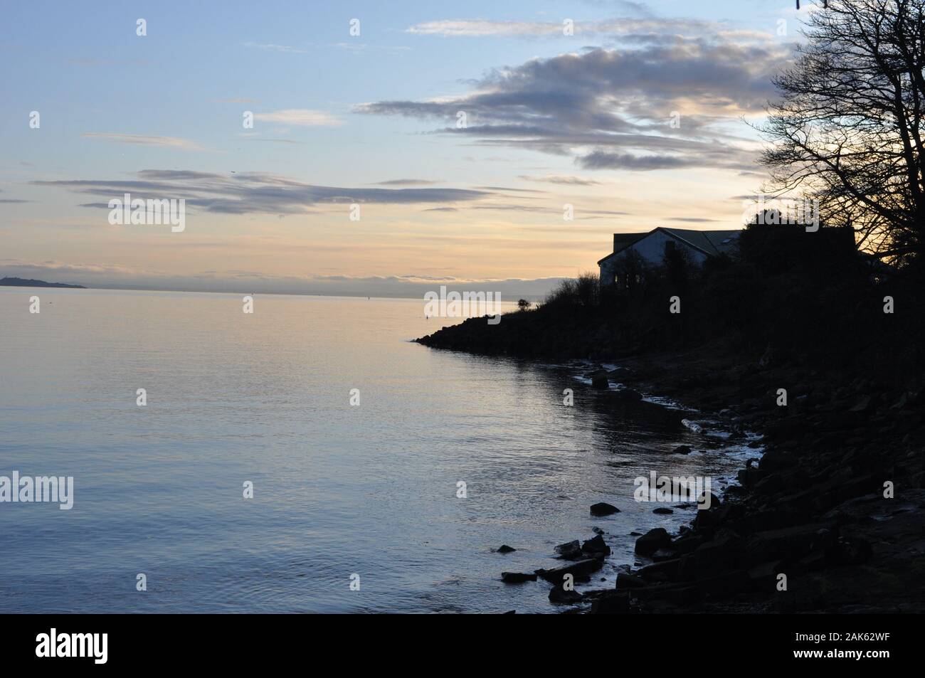 Firth of Forth viewed from Silver Sands Beach at Aberdour, Fife ...