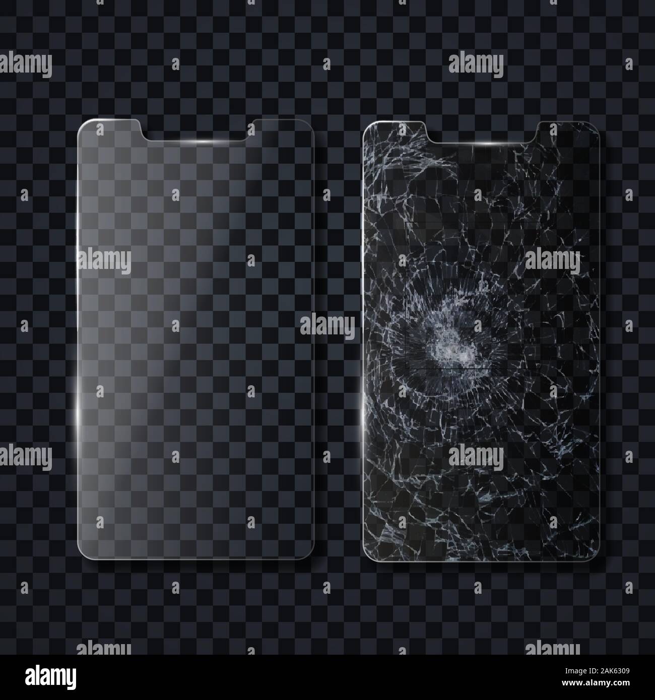 Protective screen of a mobile phone Stock Vector Image & Art - Alamy