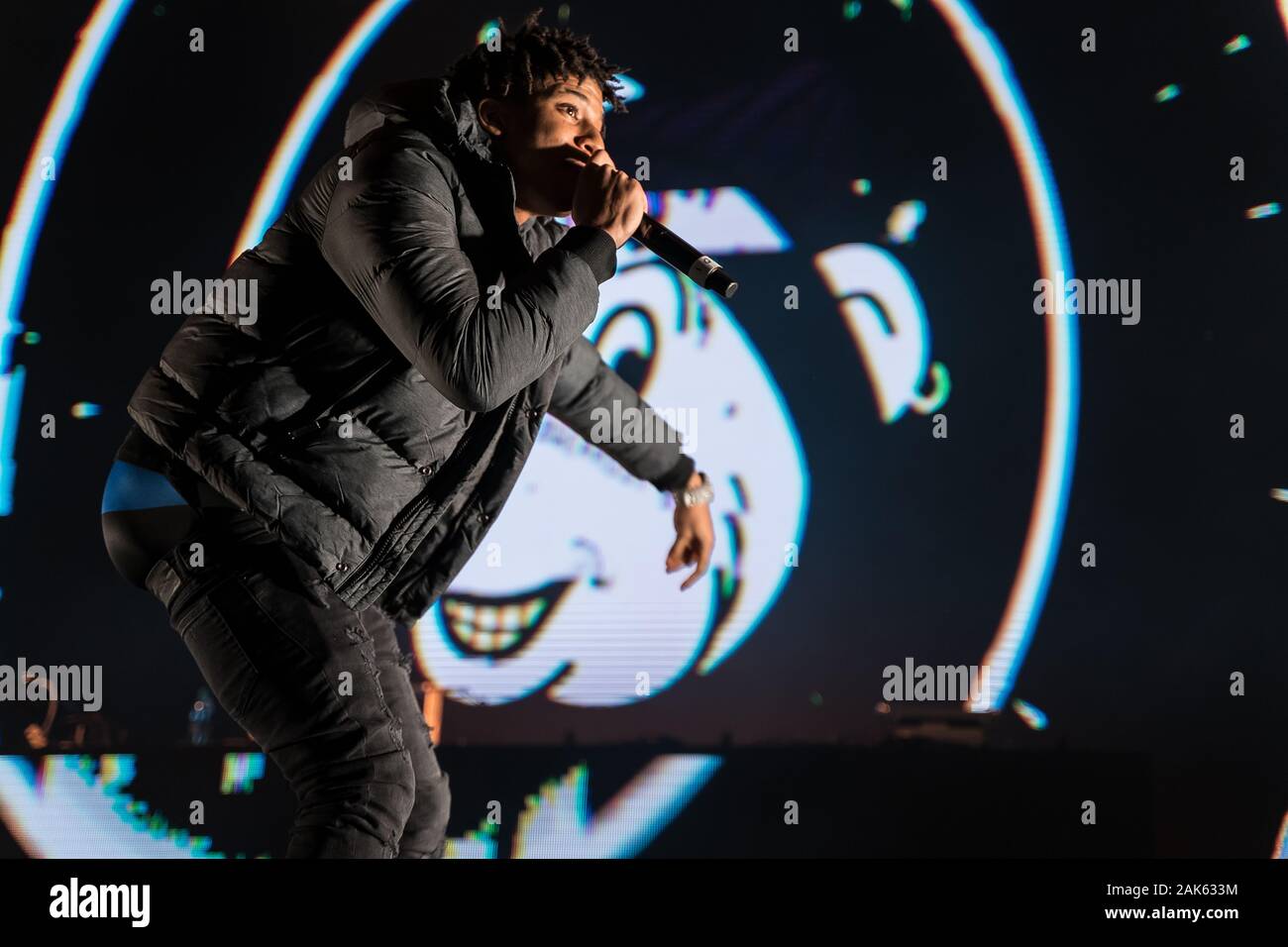 American rapper NLE Choppa performing at Winter Breakout festival 2019 ...