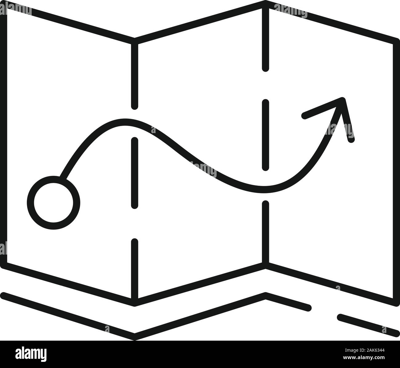 Quest route map icon. Outline quest route map vector icon for web ...