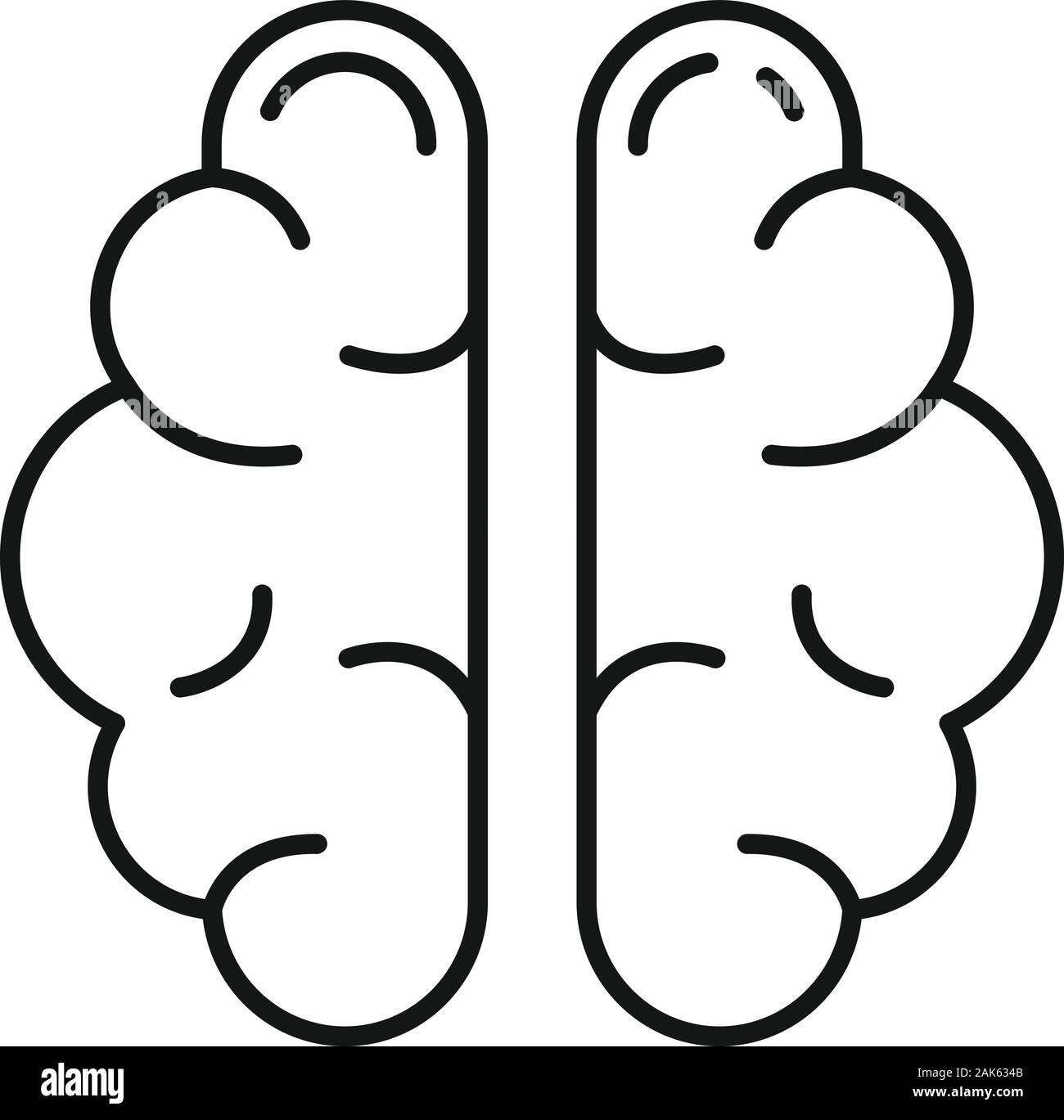 Human brain icon. Outline human brain vector icon for web design ...
