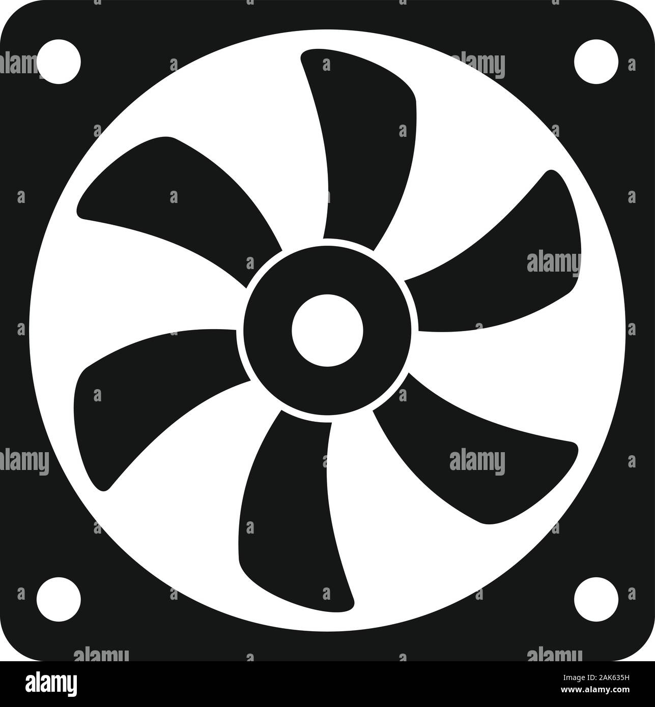 Pc system fan icon. Simple illustration of pc system fan vector icon ...