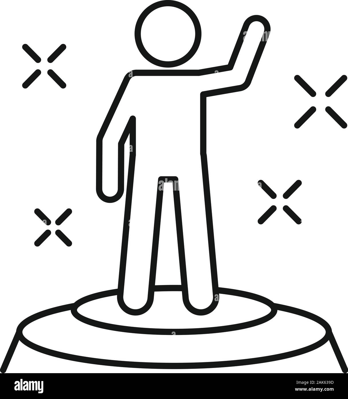 Singer icon. Outline singer vector icon for web design isolated on ...