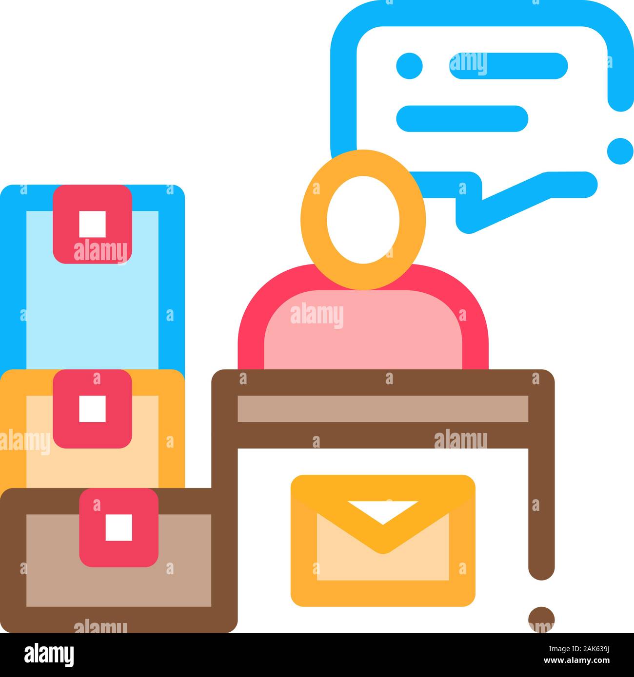 Post Office Workplace Postal Transportation Company Icon Vector ...