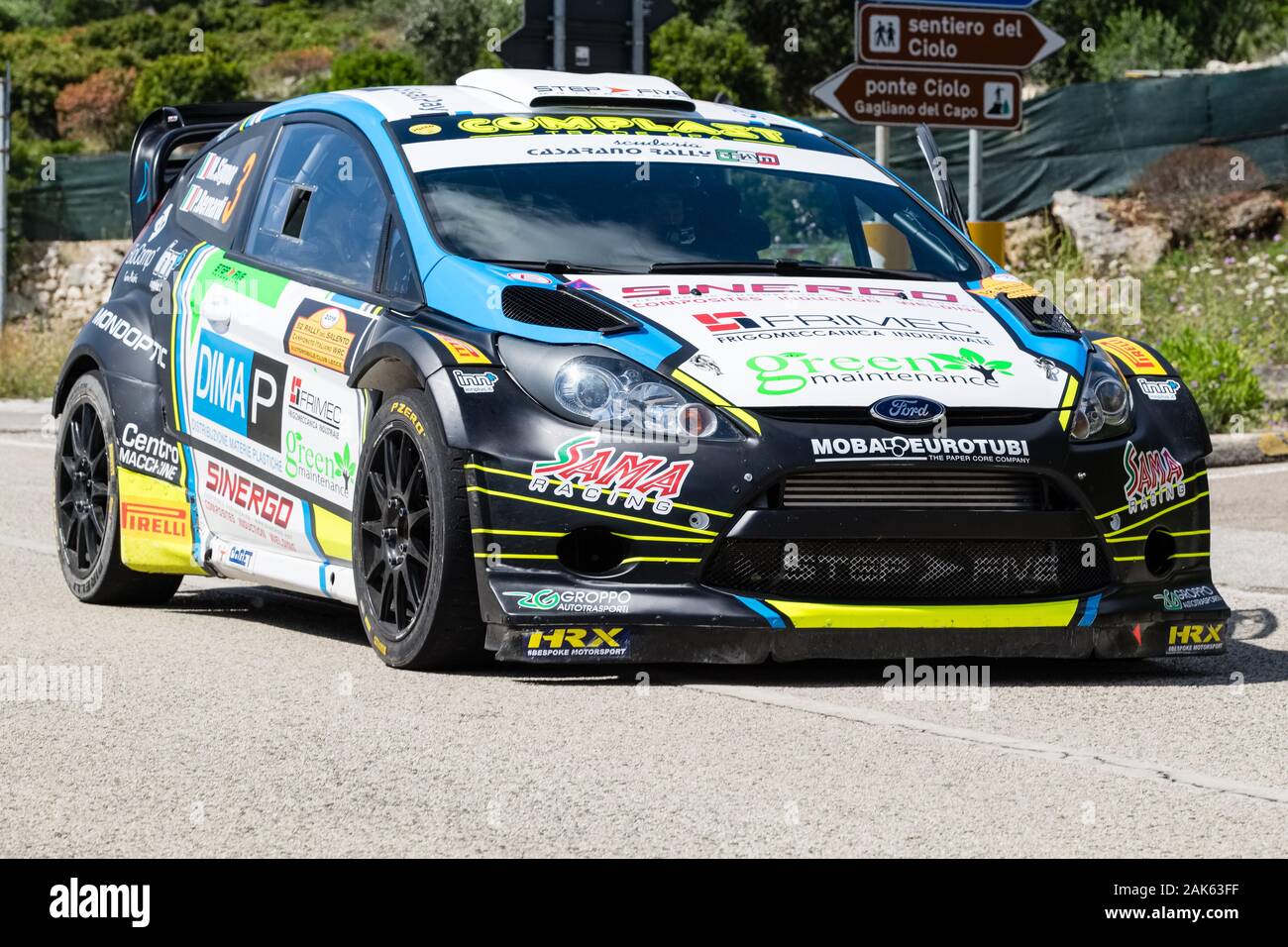 Ford Fiesta sport at the Salento Rally stops before the start of the ...