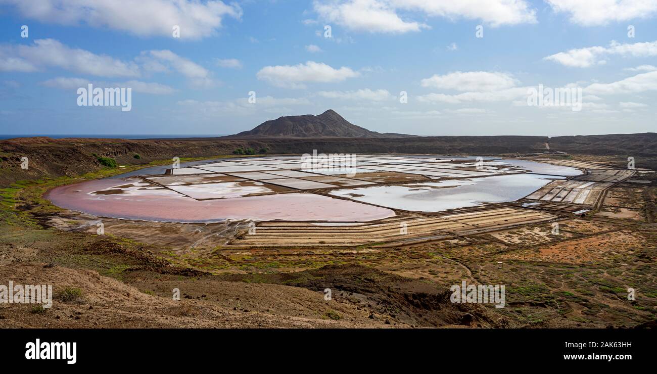 Salt extraction, salt works in the crater of Pedra de Lume, Sal, Cape ...