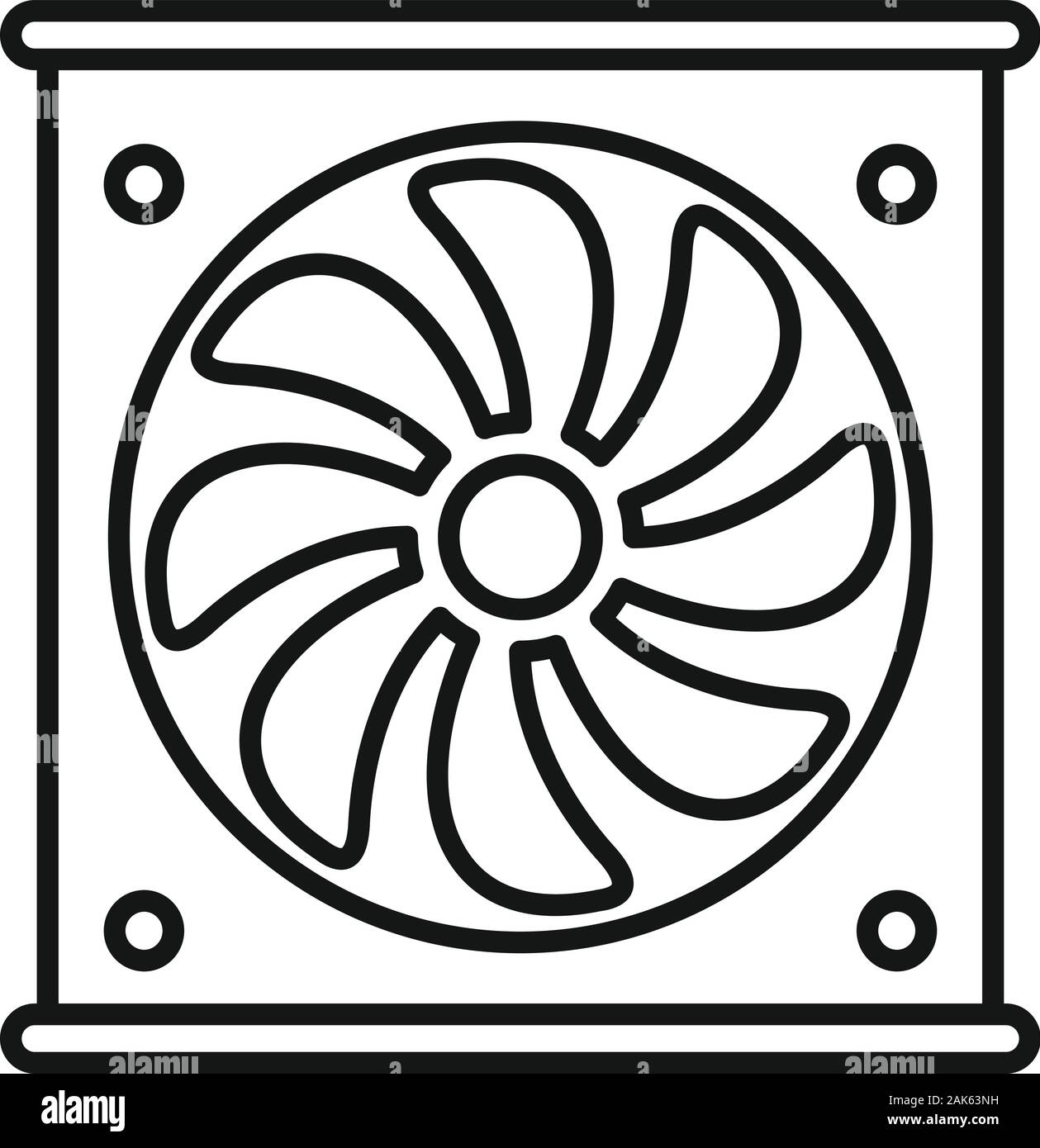 Plastic fan icon. Outline plastic fan vector icon for web design ...