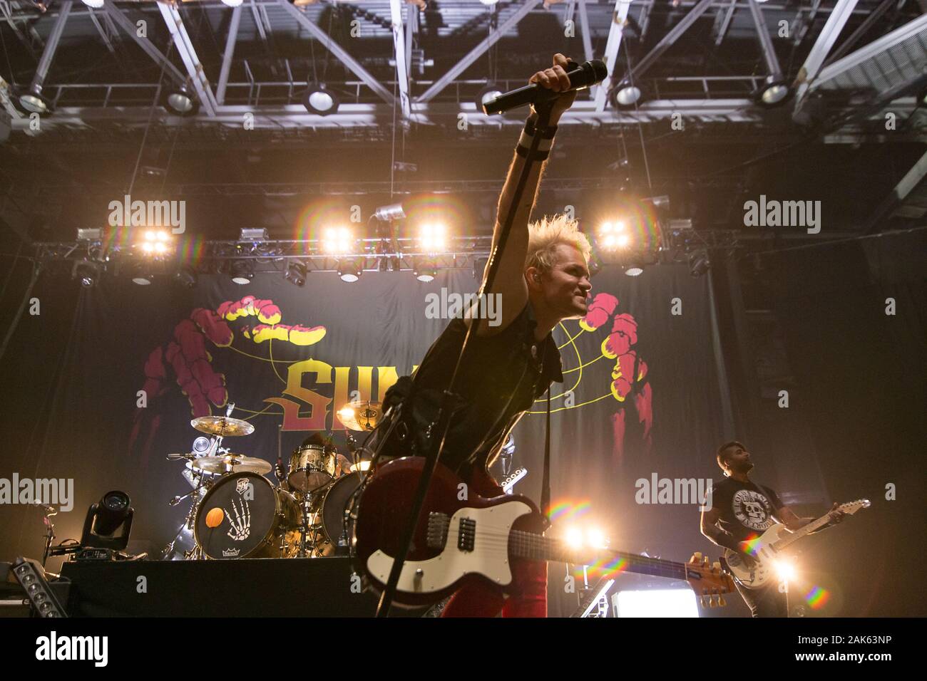 Canadian rock band Sum 41 performing at Abbotsford Centre in Abbotsford ...