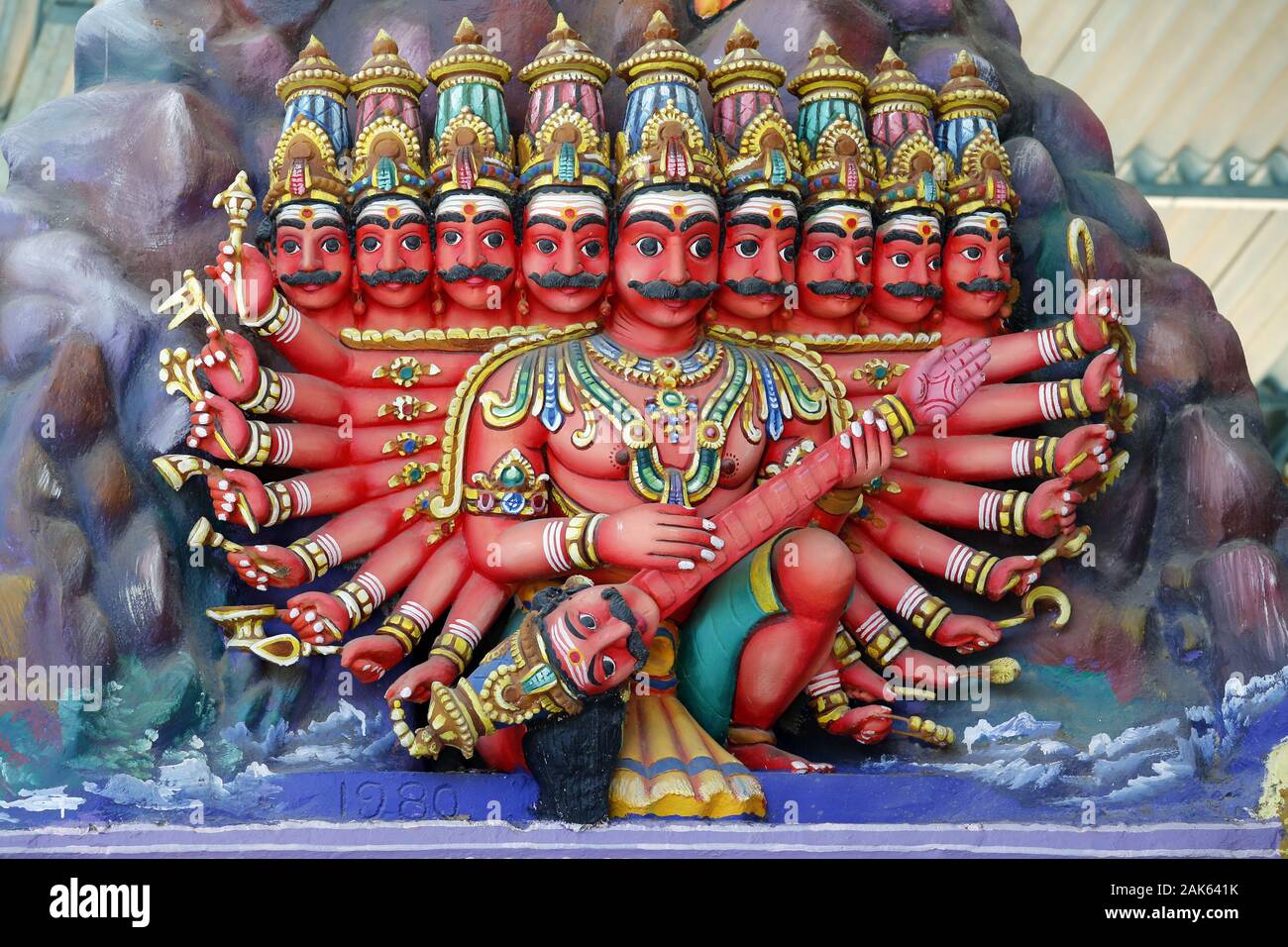 Trincomalee: Detail am Koneswaram Tempel auf dem Swami Rock, Sri Lanka ...