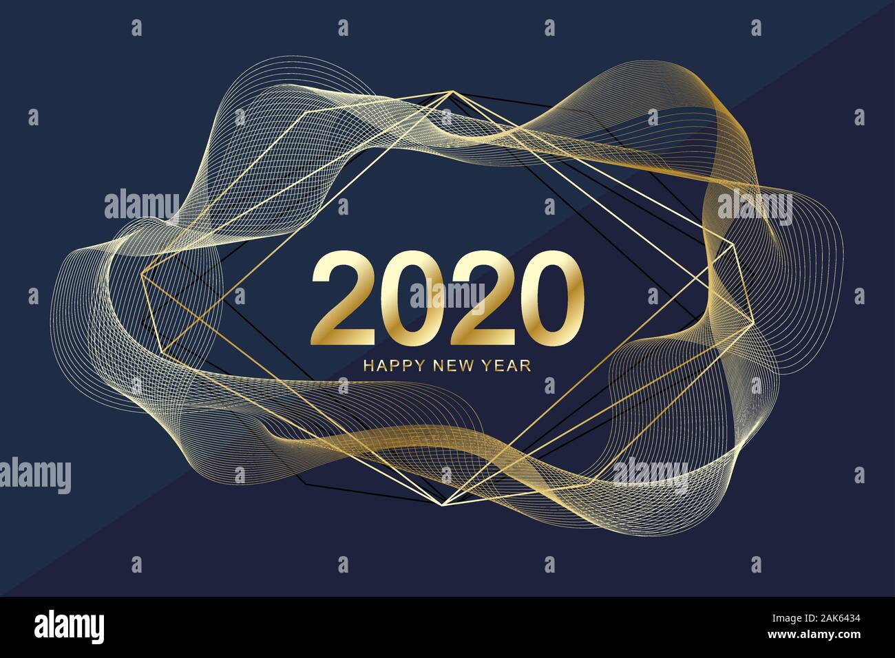 Merry Christmas and Happy New Year 2020 greeting card. Modern ...