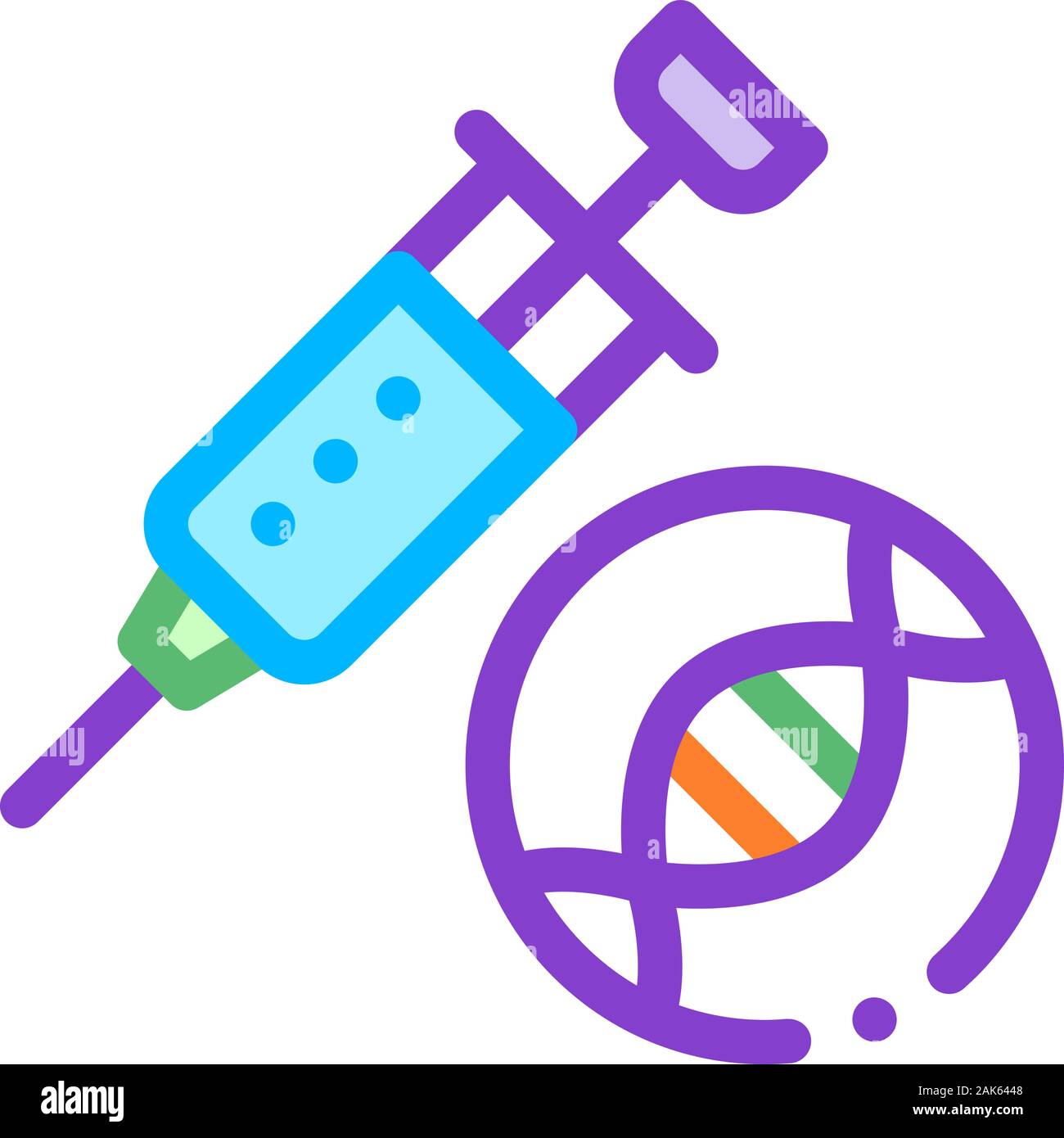 Syringe Injection Vaccine Biomaterial Vector Icon Stock Vector Image ...