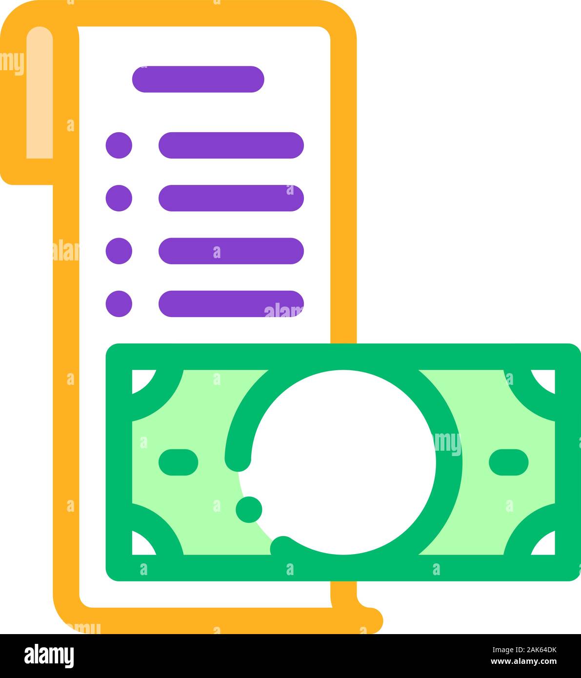 Invoice Check List And Money Dollar Vector Icon Stock Vector Image ...