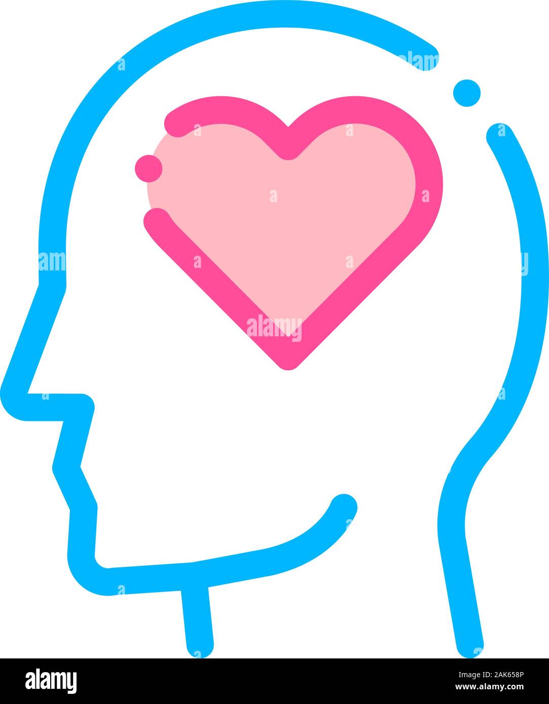 Heart Love Symbol In Man Silhouette Mind Vector Stock Vector Image ...