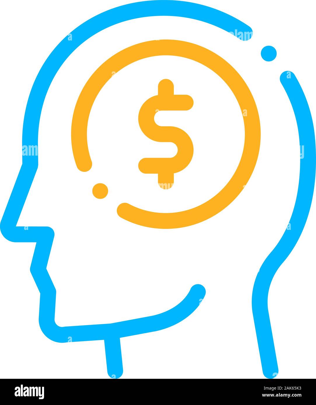 Dollar Coin Money In Man Silhouette Mind Vector Stock Vector Image ...