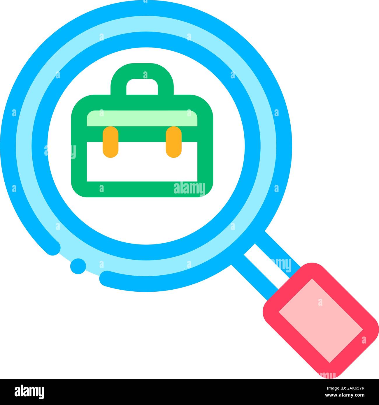 Suitcase In Magnifier Glass Job Hunting Vector Stock Vector Image & Art ...