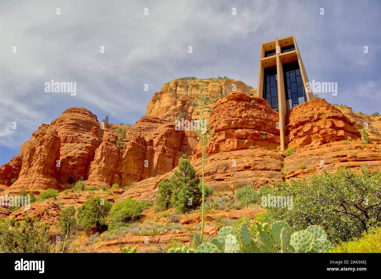 The famous Chapel of the Holy Cross in Sedona Arizona. Originally built ...