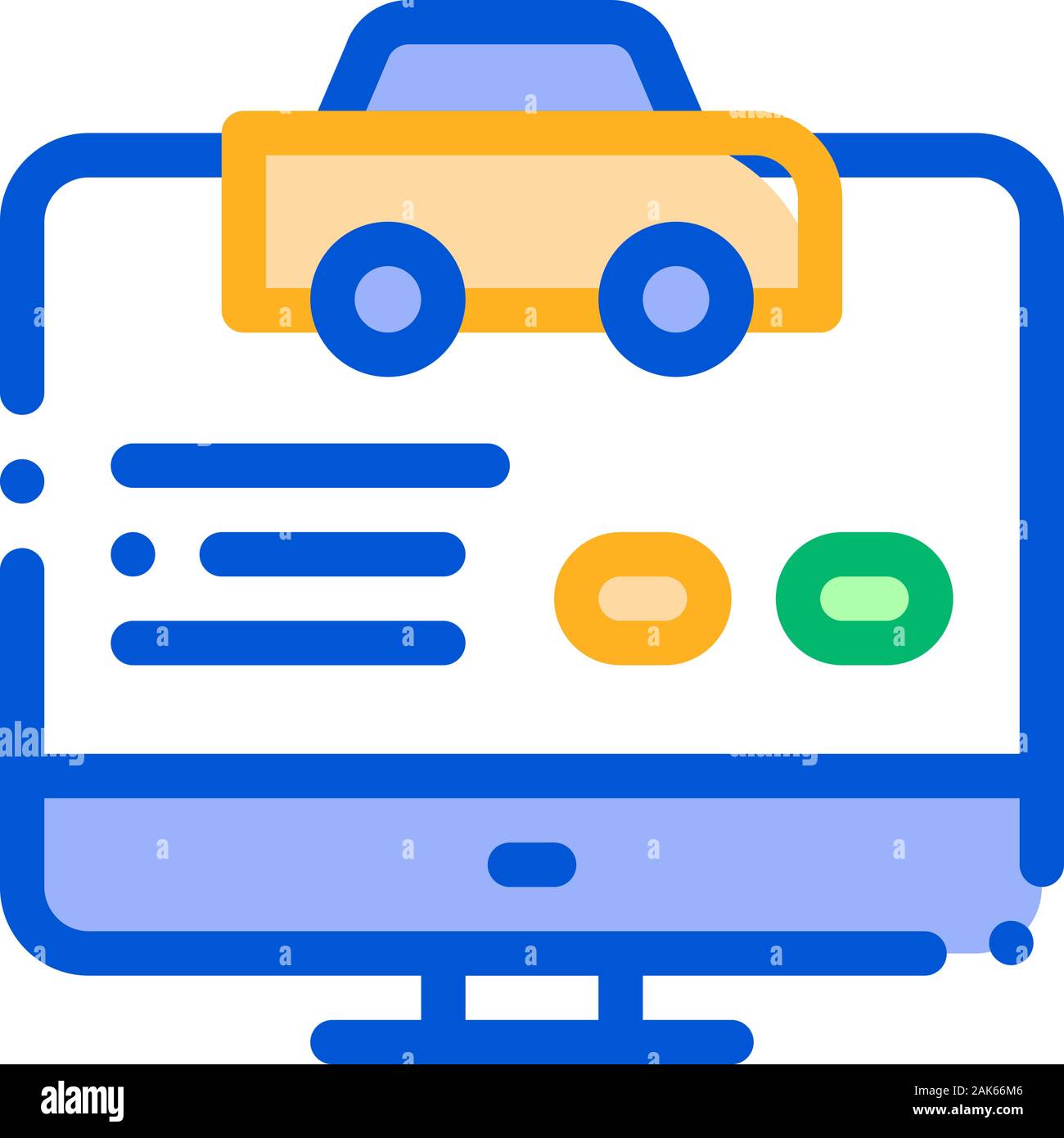 Computer Site for Calling Online Taxi Icon Vector Illustration Stock ...